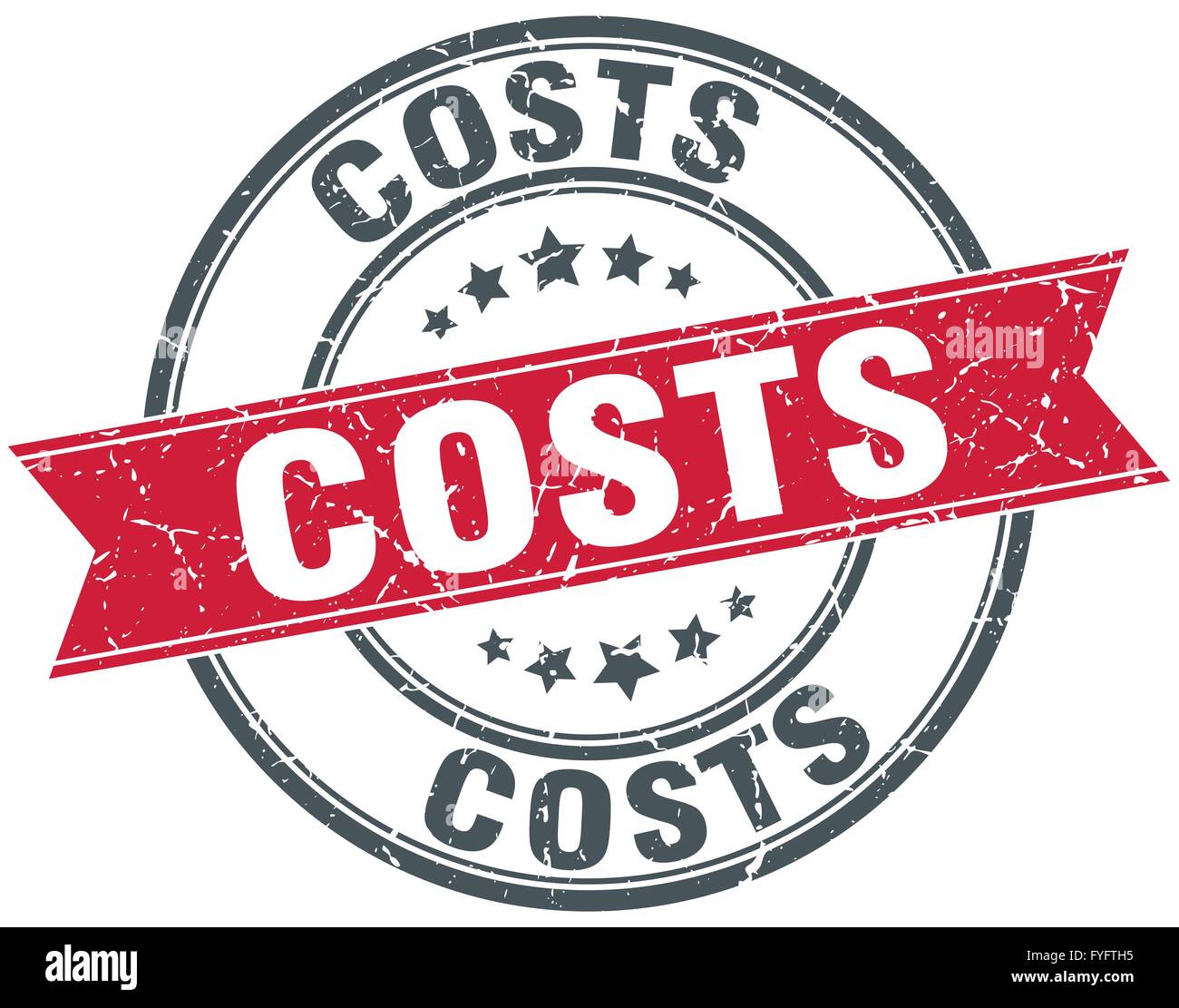 costs red round grunge vintage ribbon stamp Stock Vector Image & Art ...