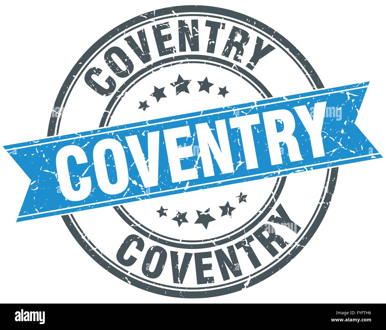 Coventry blue round grunge vintage ribbon stamp Stock Vector Image ...