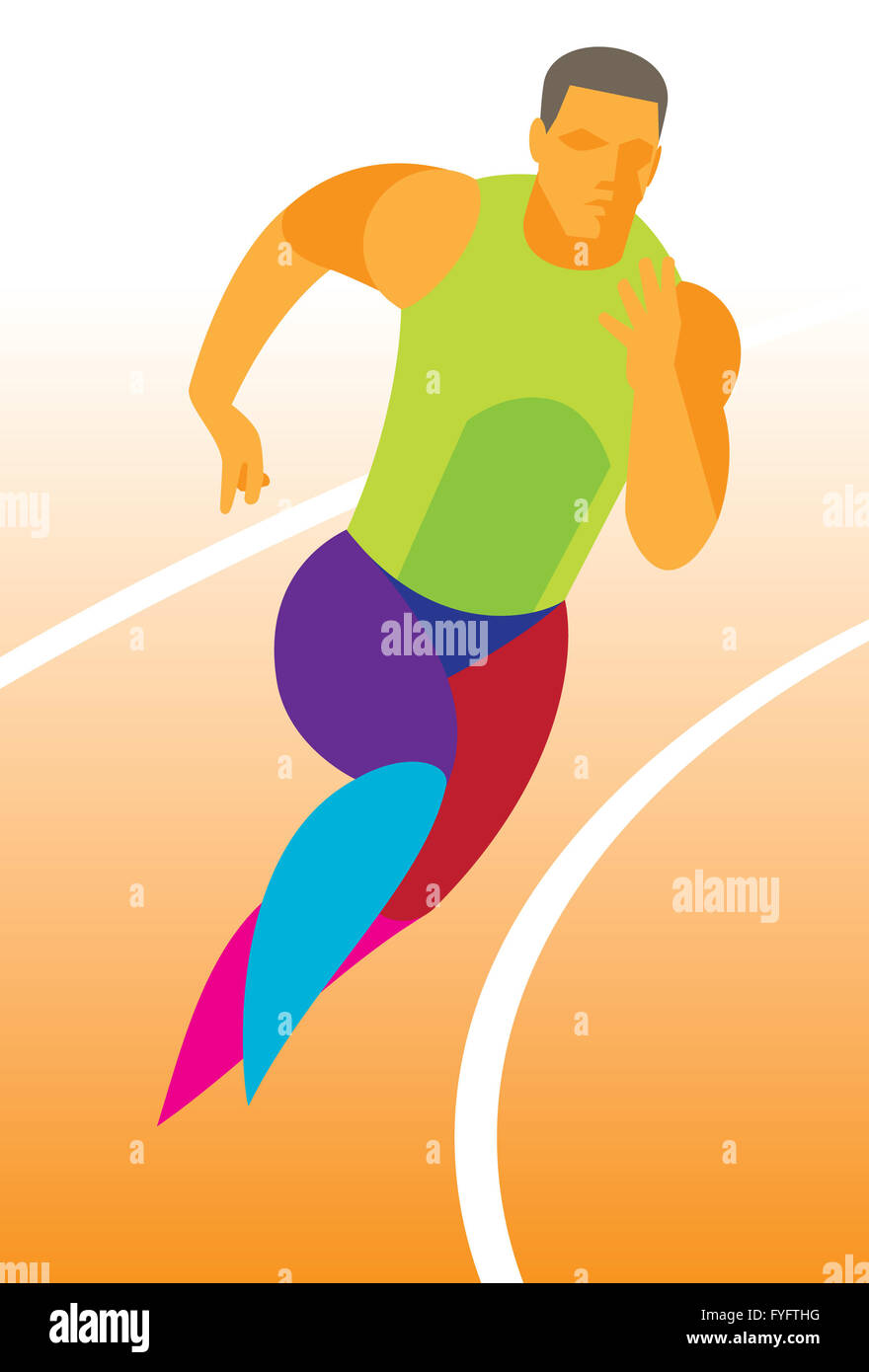 sprinter quickly runs to the finish line Stock Photo - Alamy