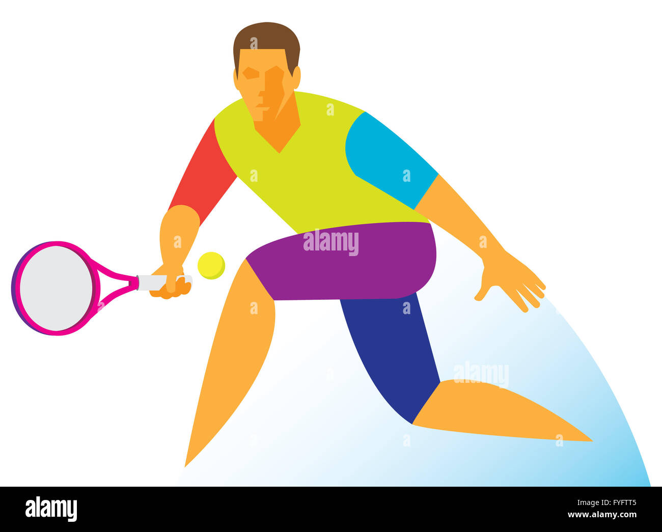 tennis player receives the ball hard Stock Photo - Alamy