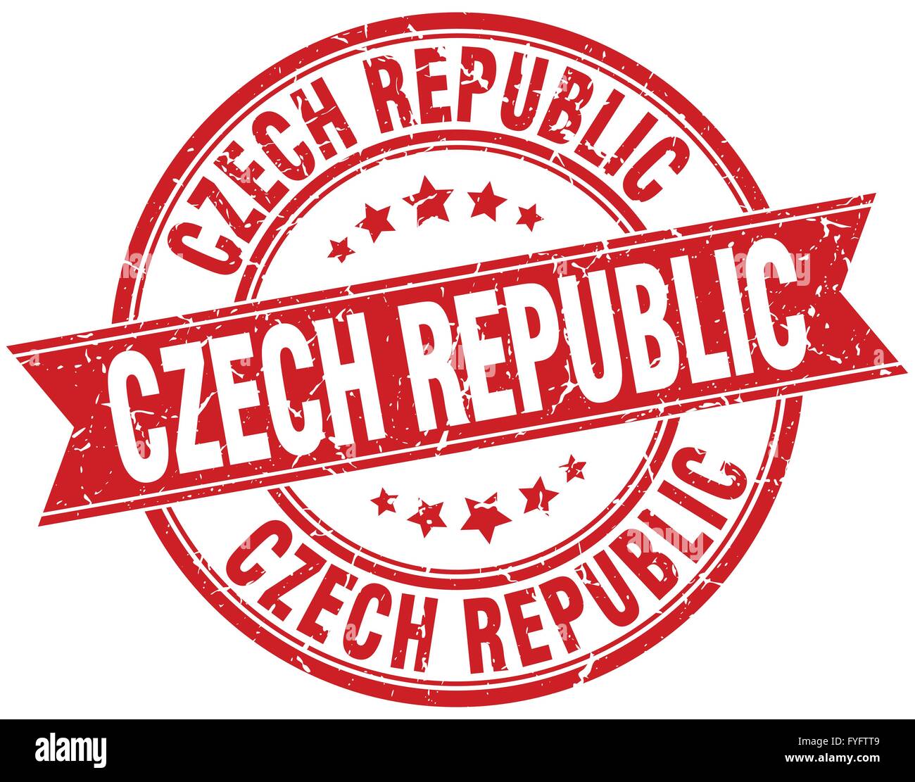 Czech Republic red round grunge vintage ribbon stamp Stock Vector Image ...