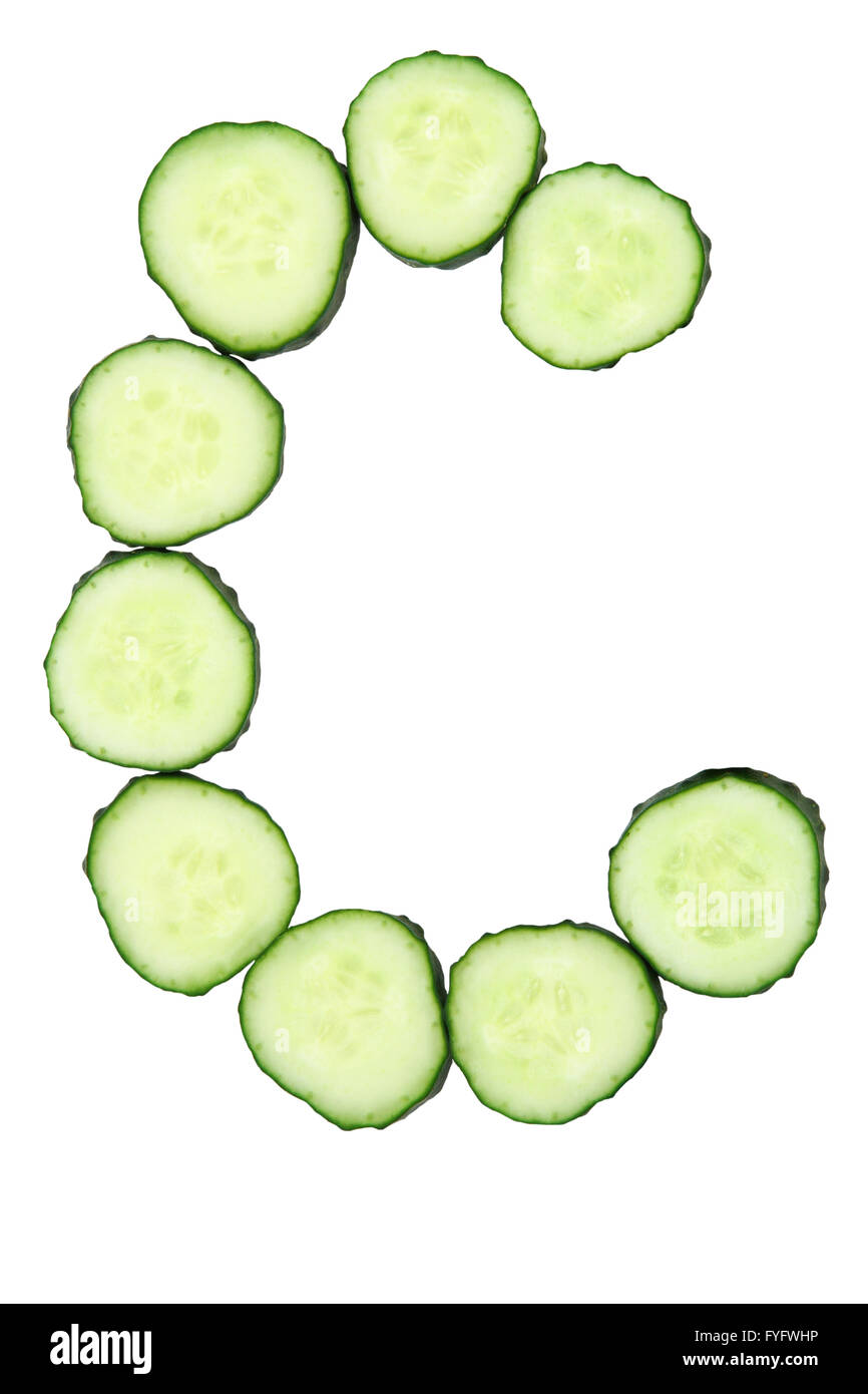 Vegetable Alphabet of chopped cucumber - letter C Stock Photo - Alamy