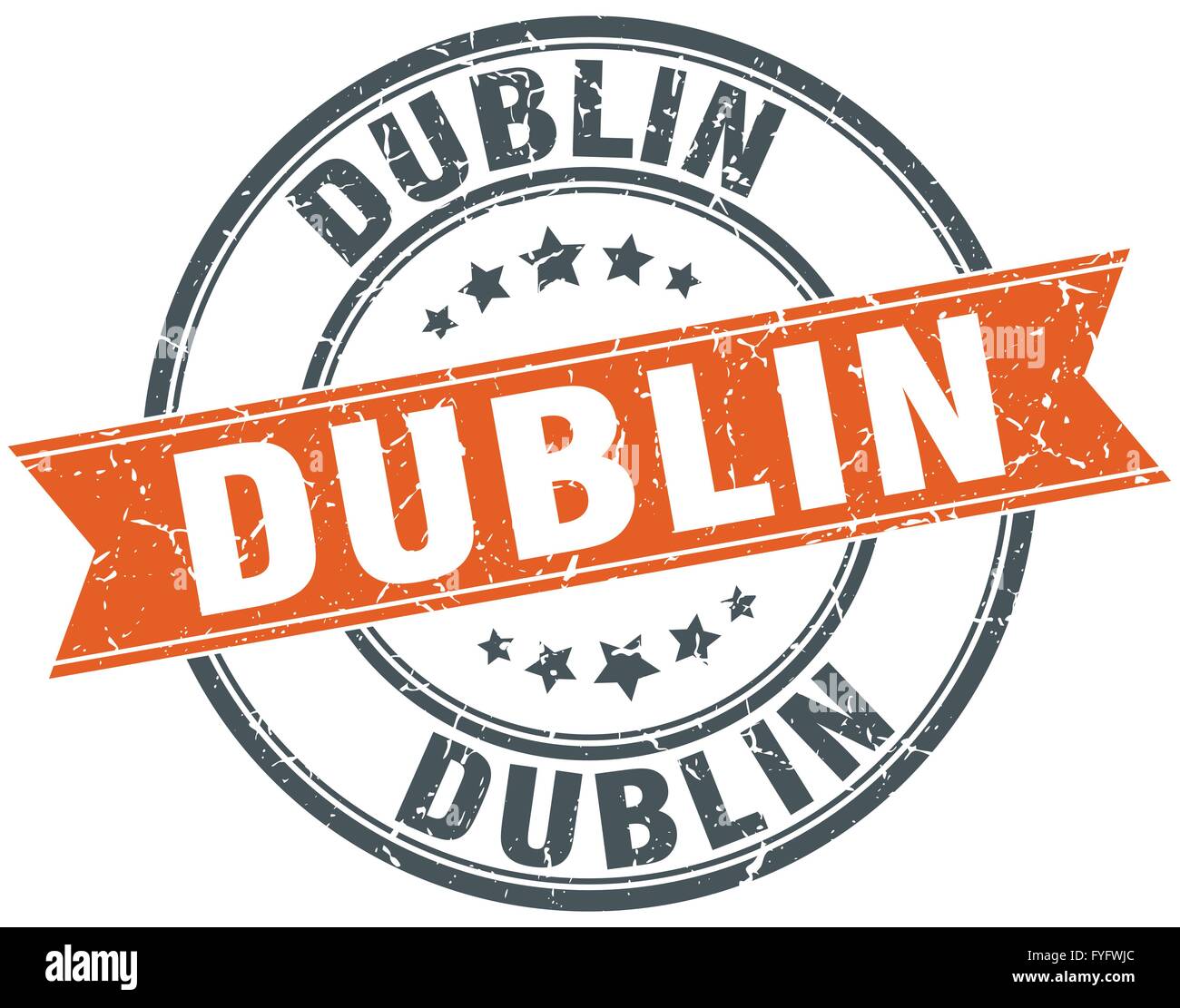 Dublin red round grunge vintage ribbon stamp Stock Vector Image & Art ...