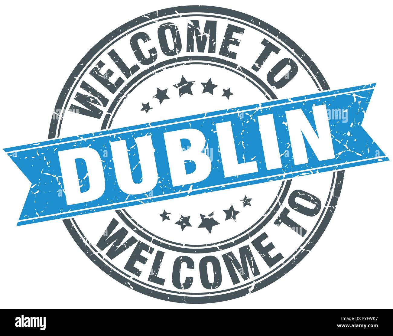 Welcome dublin blue round vintage Stock Vector Images - Alamy