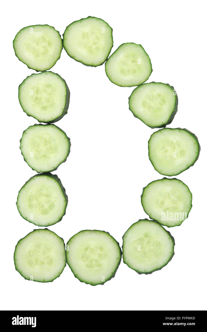 Vegetable Alphabet of chopped cucumber - letter D Stock Photo - Alamy