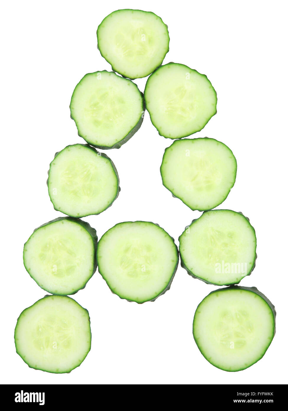 Vegetable Alphabet of chopped cucumber - letter A Stock Photo - Alamy
