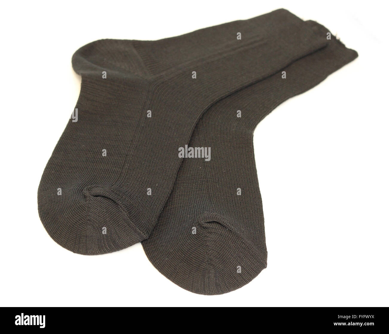 man's black socks isolated on white background Stock Photo - Alamy