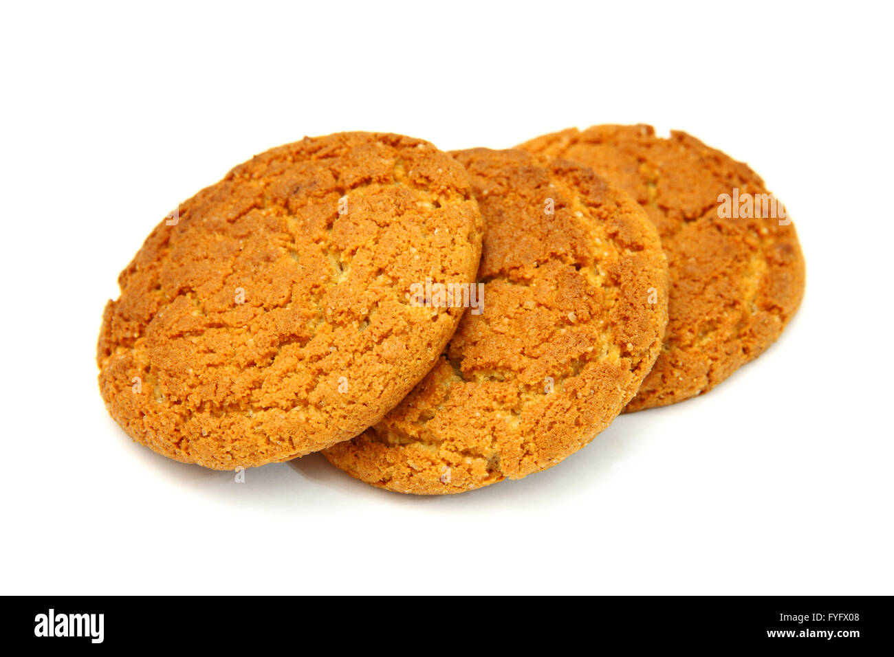 Trio Of Cookies Isolated On White Background Stock Photo - Alamy