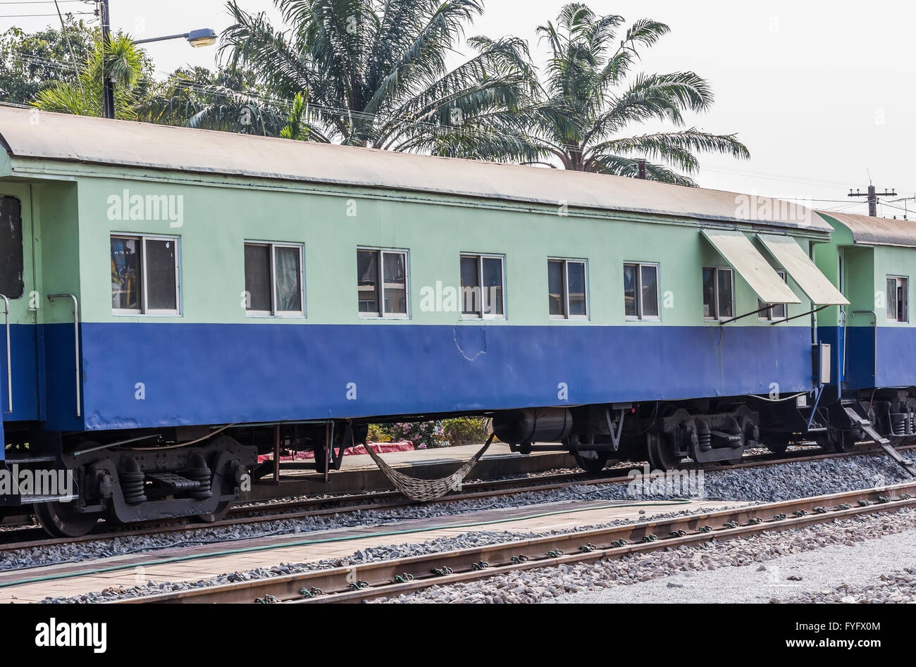 Between bogie of a Public Thai Train Railway Stock Photo - Alamy