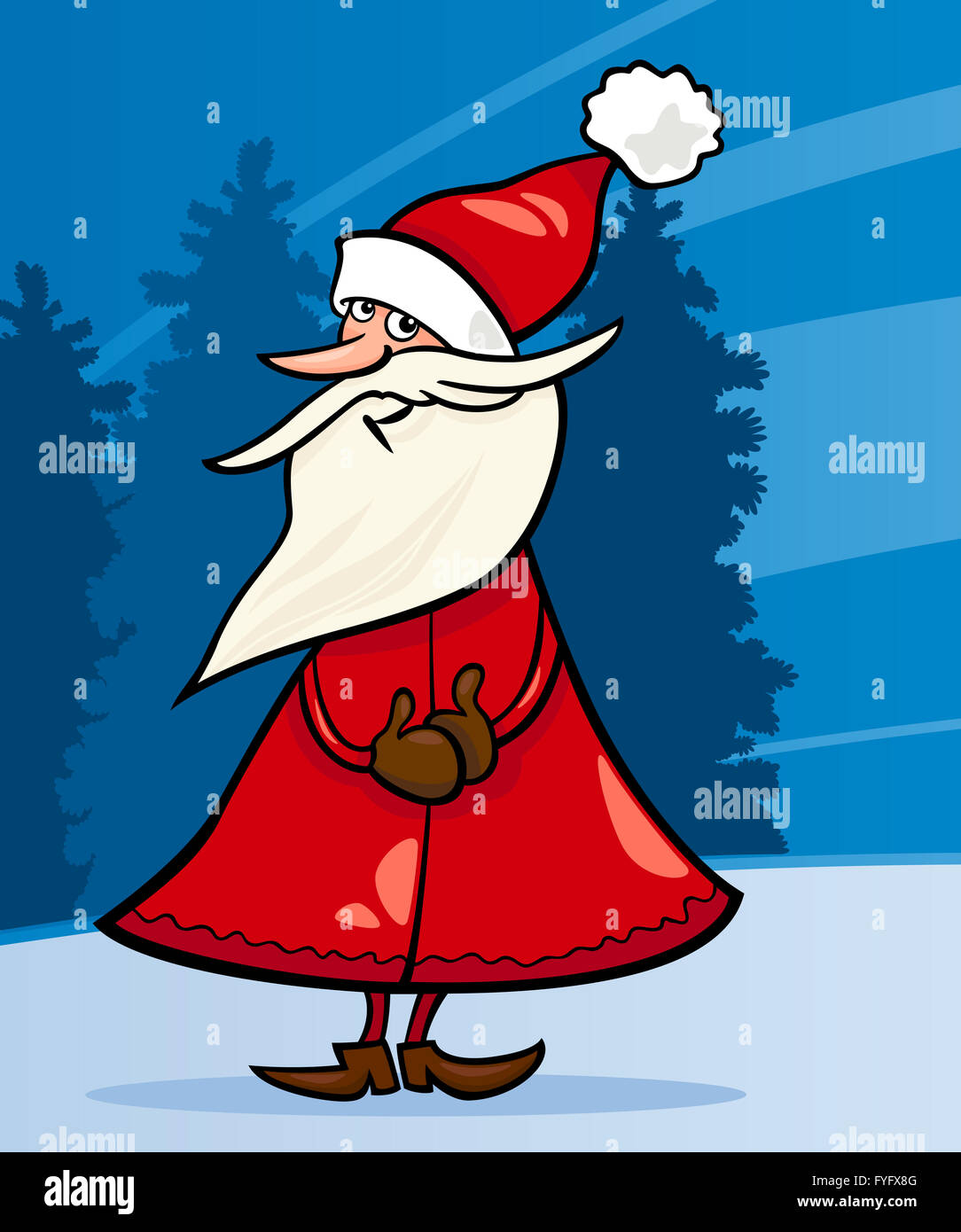 santa claus cartoon illustration Stock Photo - Alamy