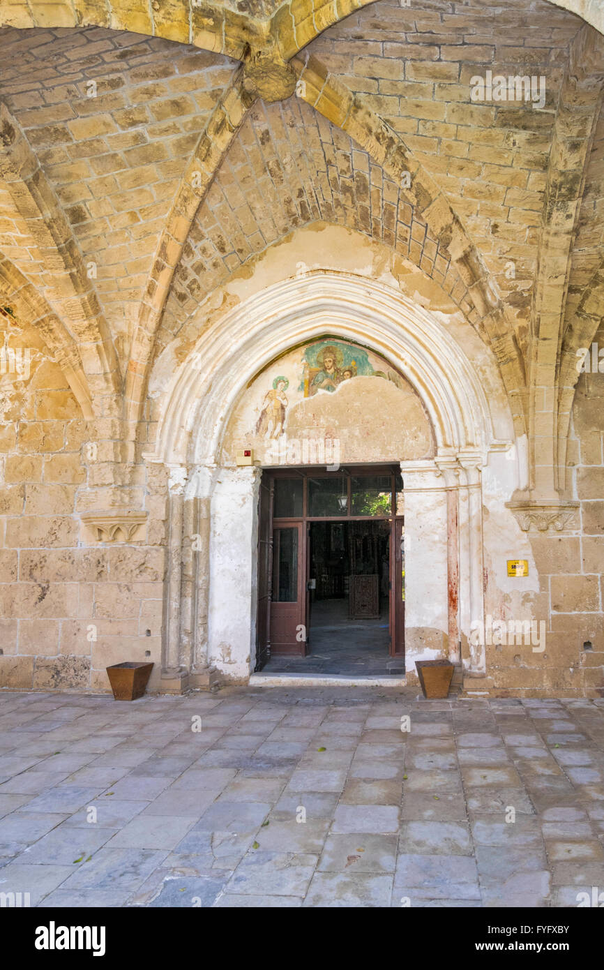 NORTH CYPRUS BELLAPAIS MONASTERY OR ABBEY MAIN ENTRANCE WITH REMAINS OF ...