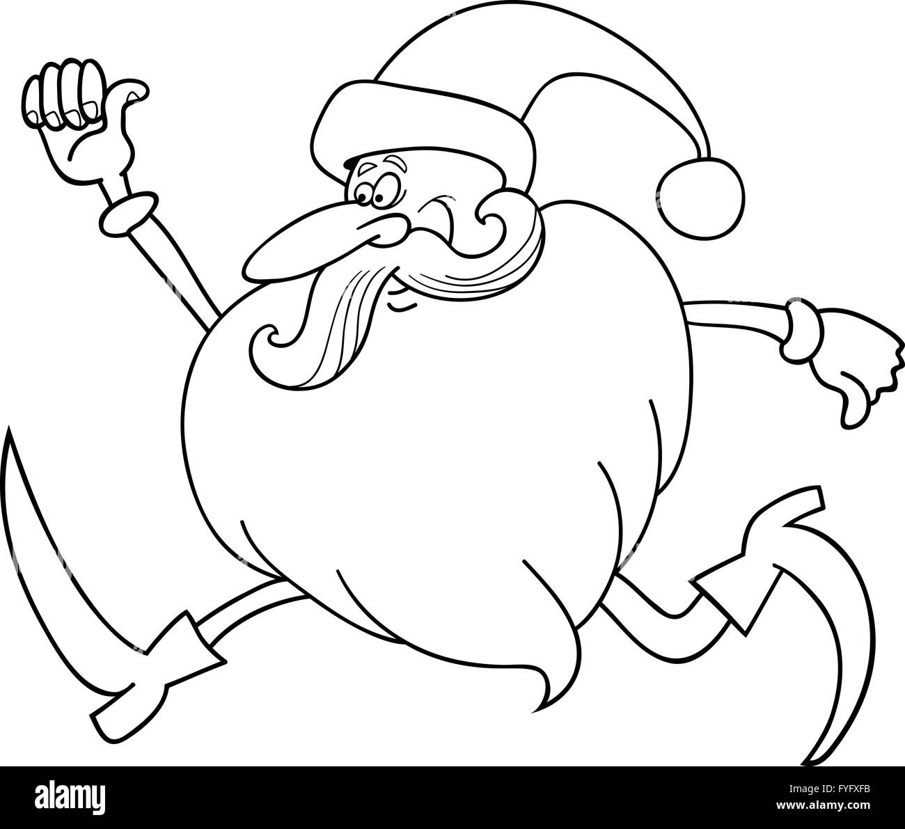 cartoon santa claus for coloring book Stock Photo - Alamy