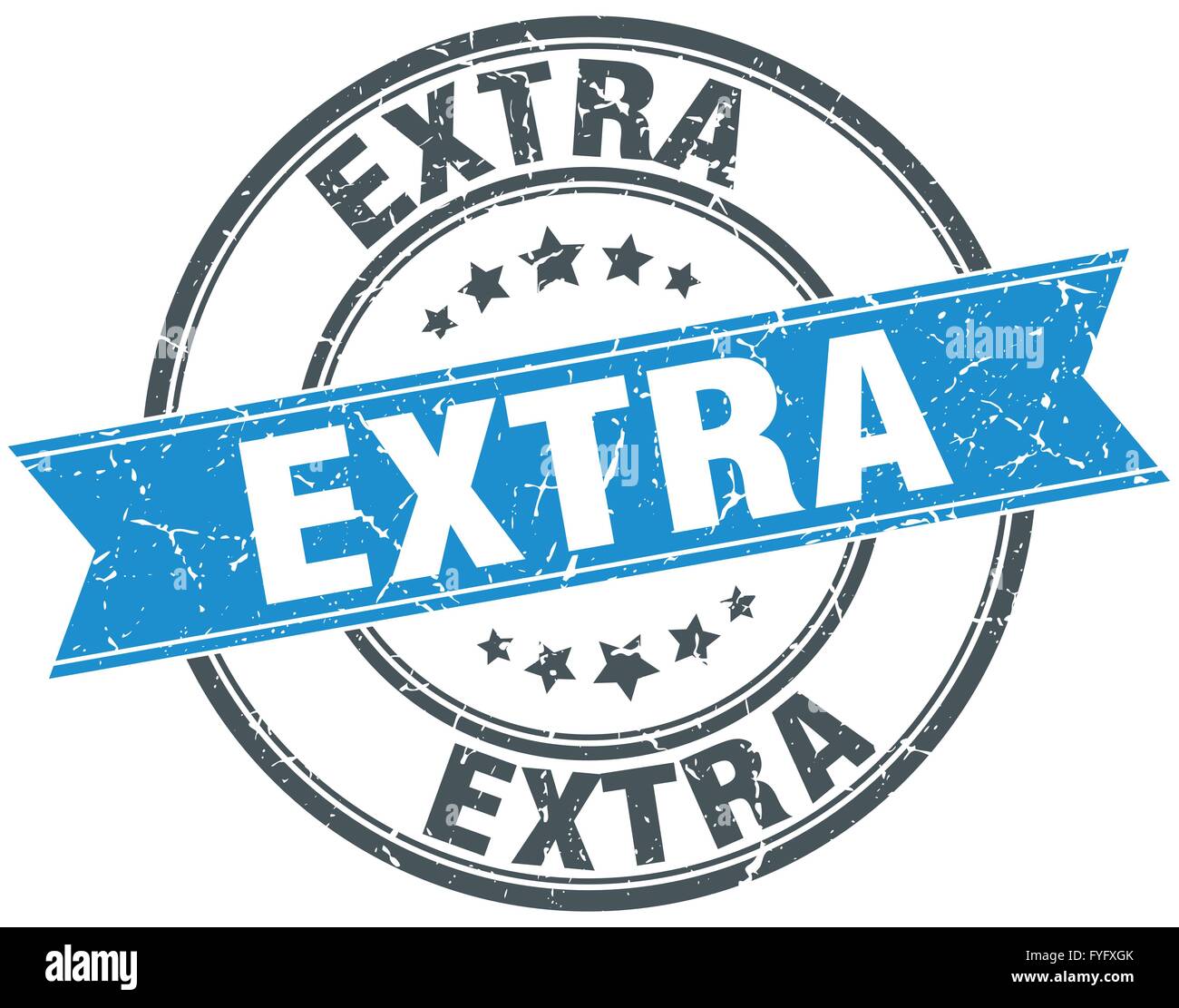 extra blue round grunge vintage ribbon stamp Stock Vector Image & Art ...