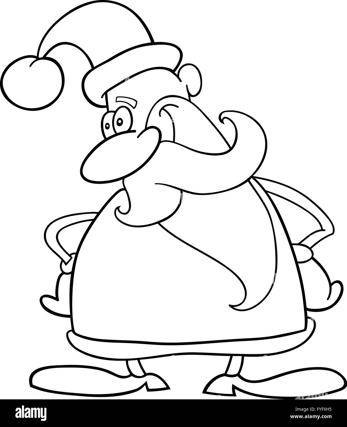 cartoon santa claus for coloring book Stock Photo - Alamy