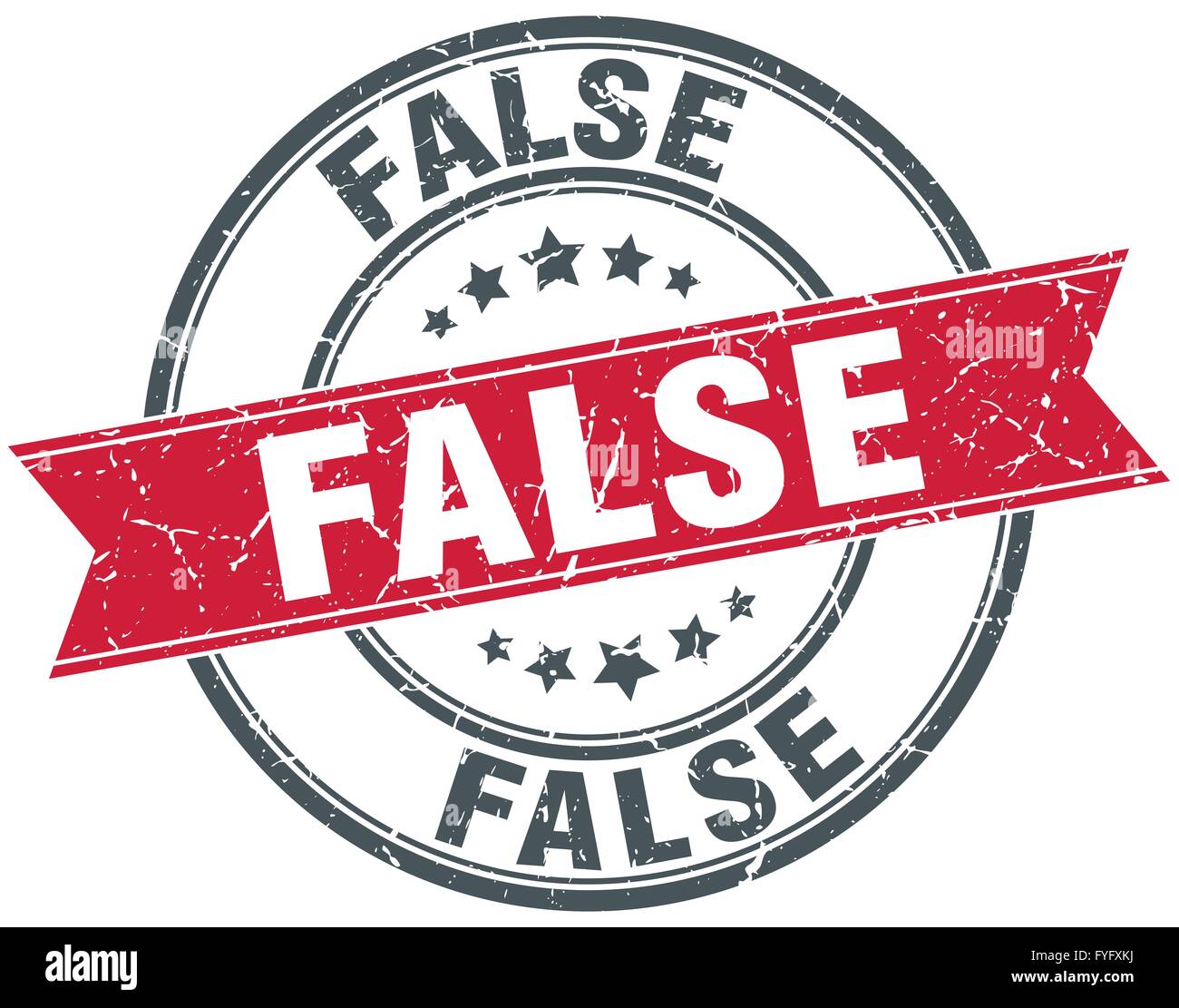 false red round grunge vintage ribbon stamp Stock Vector Image & Art ...