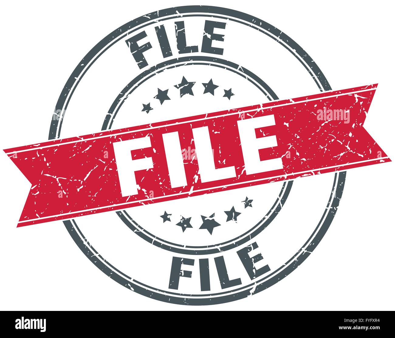 file red round grunge vintage ribbon stamp Stock Vector Image & Art - Alamy