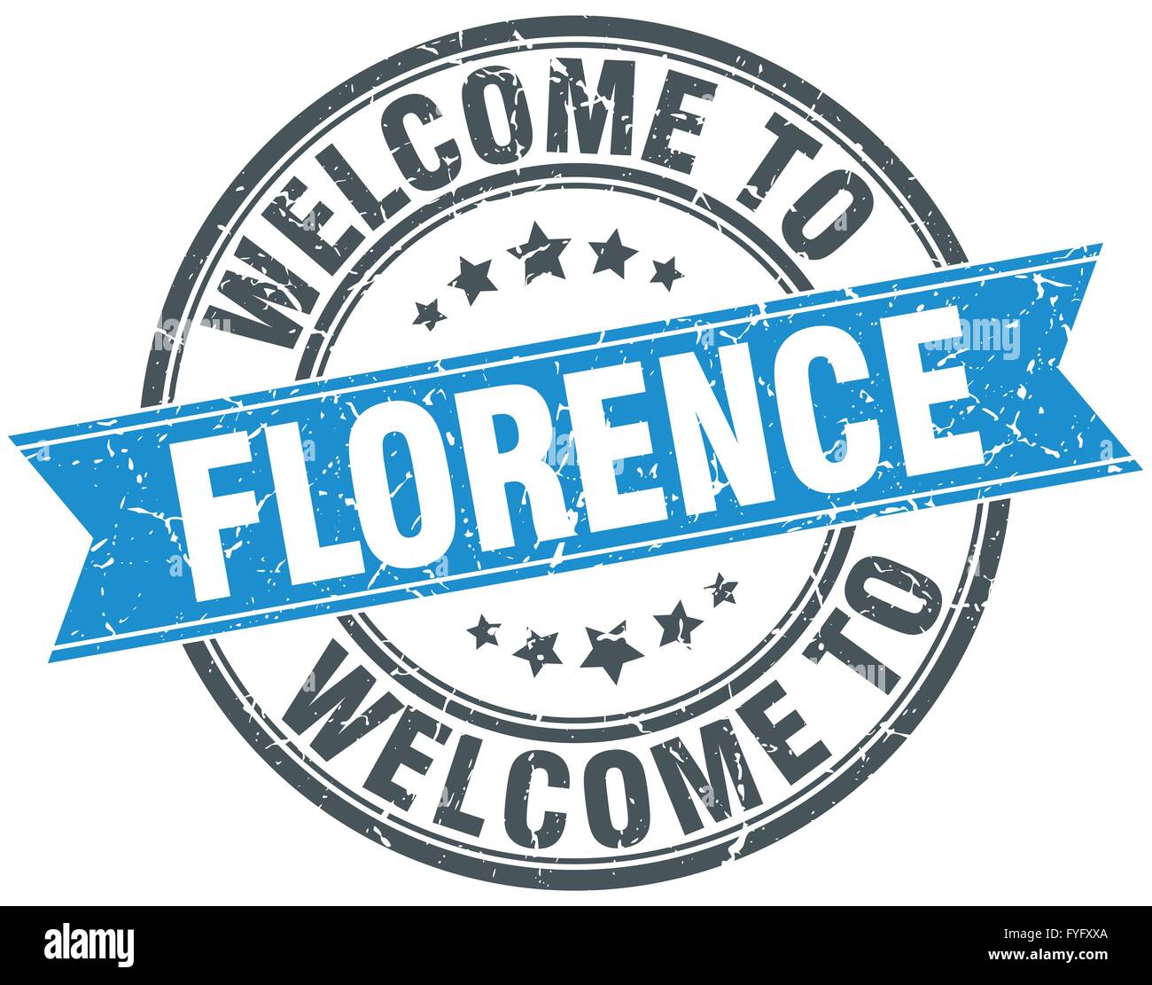 welcome to Florence blue round vintage stamp Stock Vector Image & Art ...