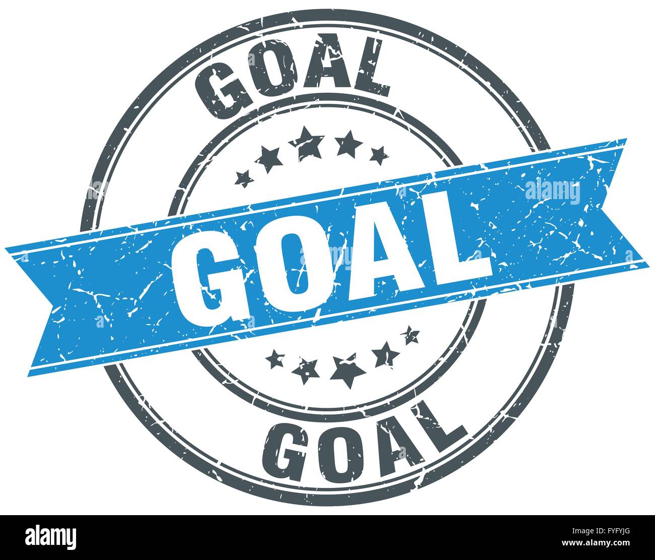 goal blue round grunge vintage ribbon stamp Stock Vector Image & Art ...
