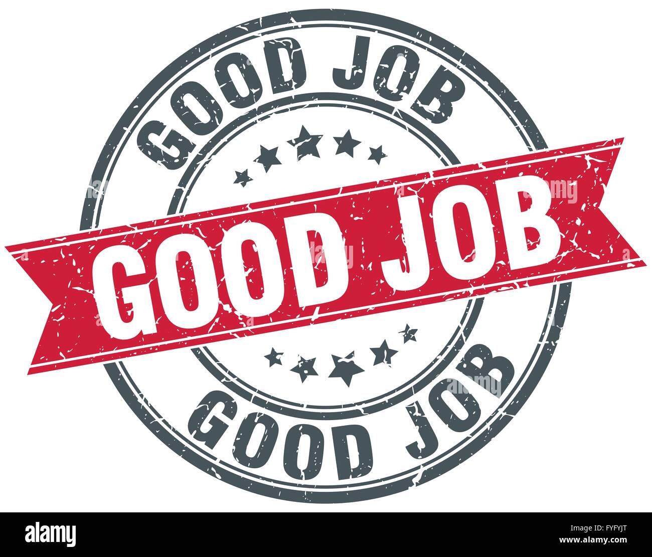 Good job grunge round red hi-res stock photography and images - Alamy