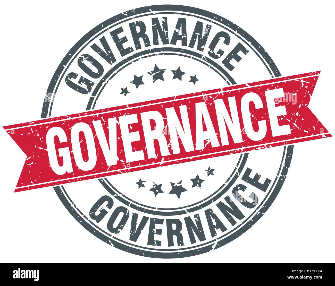 governance red round grunge vintage ribbon stamp Stock Vector Image ...