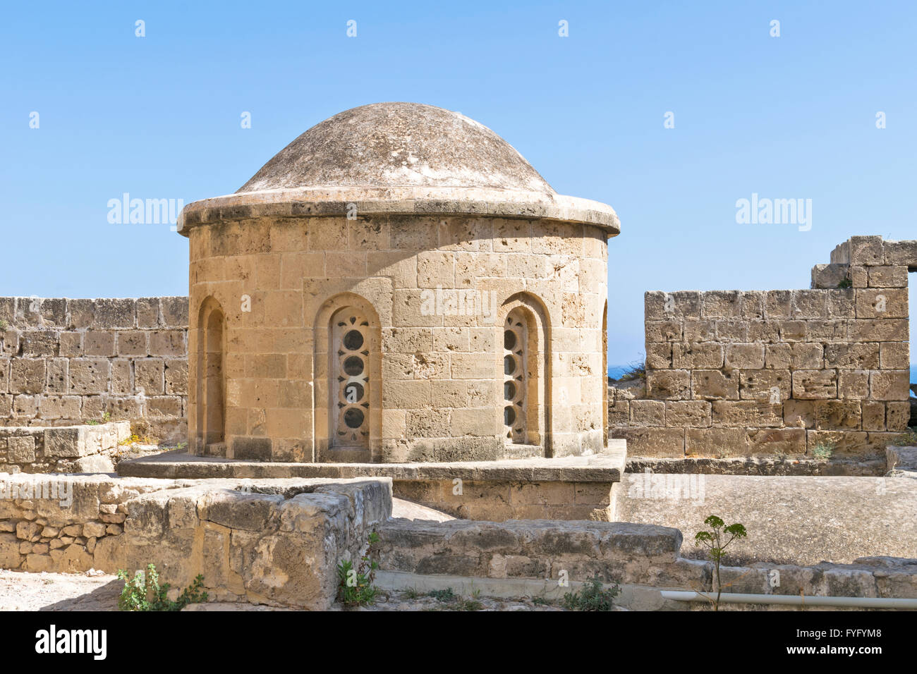 NORTH CYPRUS KYRENIA CASTLE AND THE DOME OF THE ST GEORGE CHURCH Stock ...