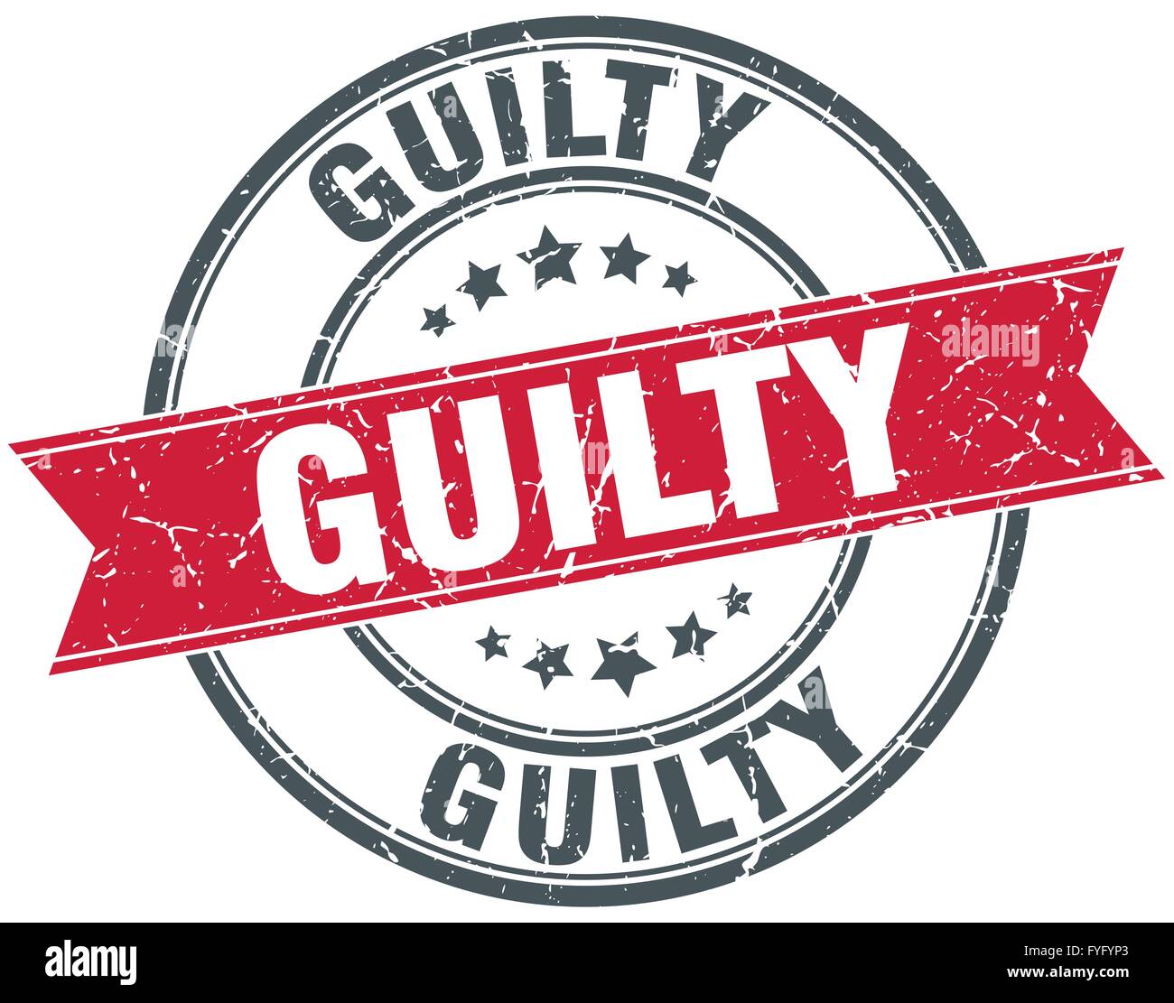guilty red round grunge vintage ribbon stamp Stock Vector Image & Art ...