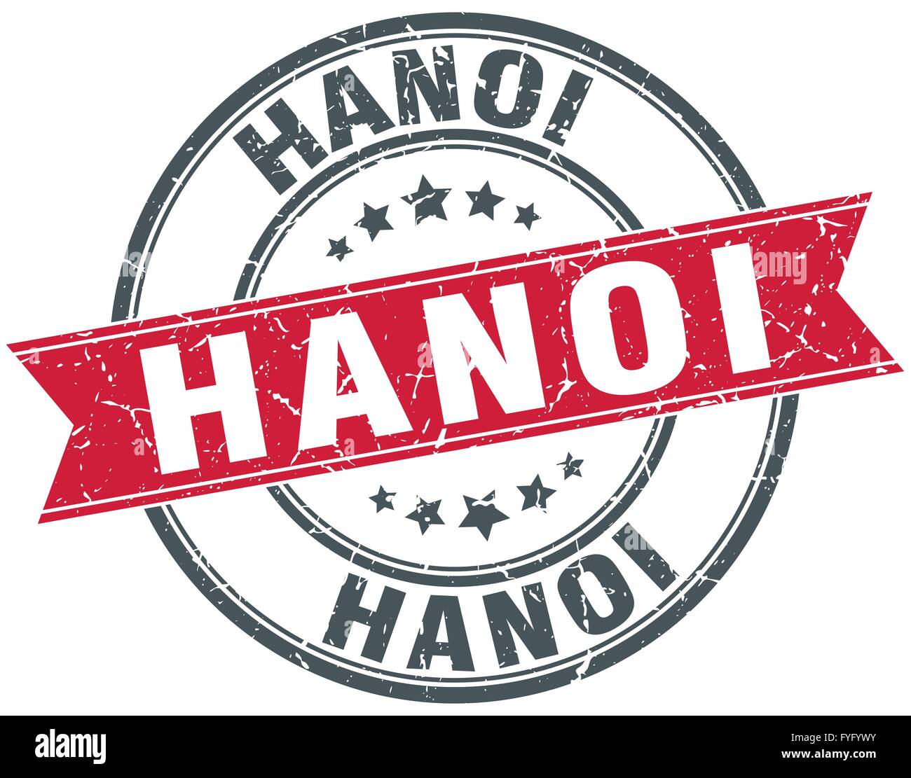 Hanoi red round grunge vintage ribbon stamp Stock Vector Image & Art ...