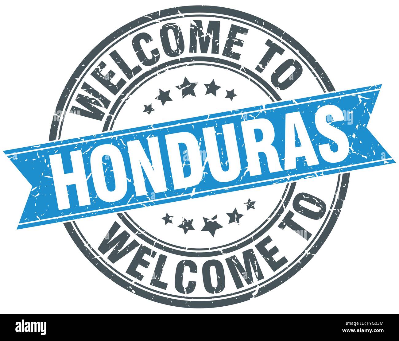 welcome to Honduras blue round vintage stamp Stock Vector Image & Art ...