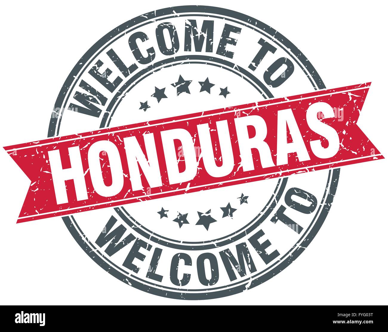 welcome to Honduras red round vintage stamp Stock Vector Image & Art ...