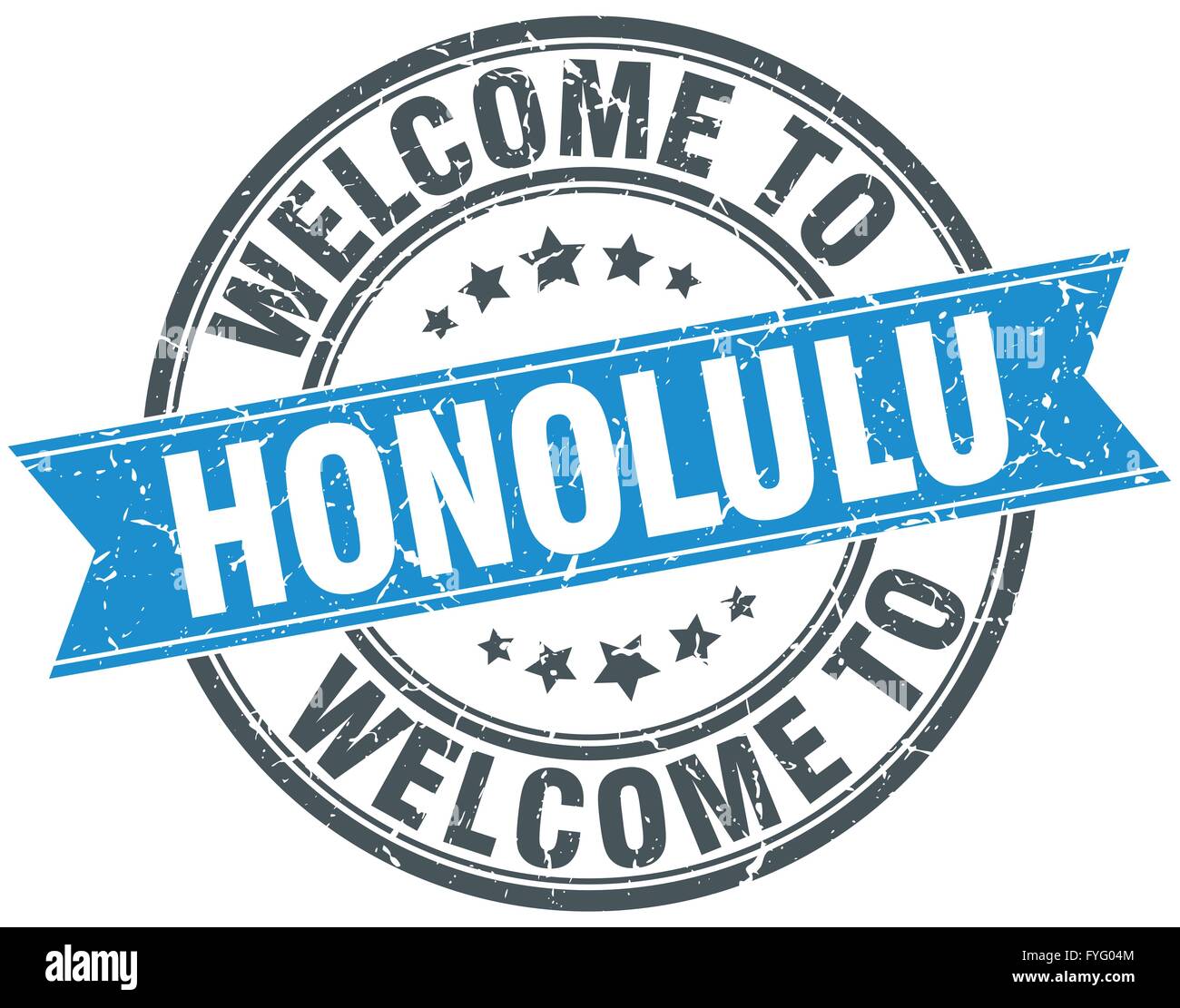 welcome to Honolulu blue round vintage stamp Stock Vector Image & Art ...