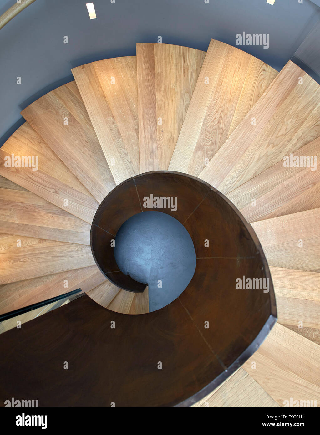 Corten spiral staircase detail le petit fort hi-res stock photography ...