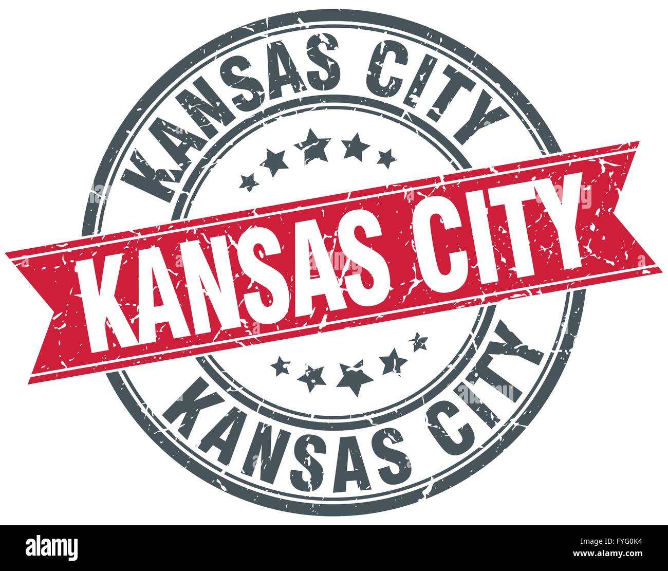 Kansas City red round grunge vintage ribbon stamp Stock Vector Image & Art - Alamy