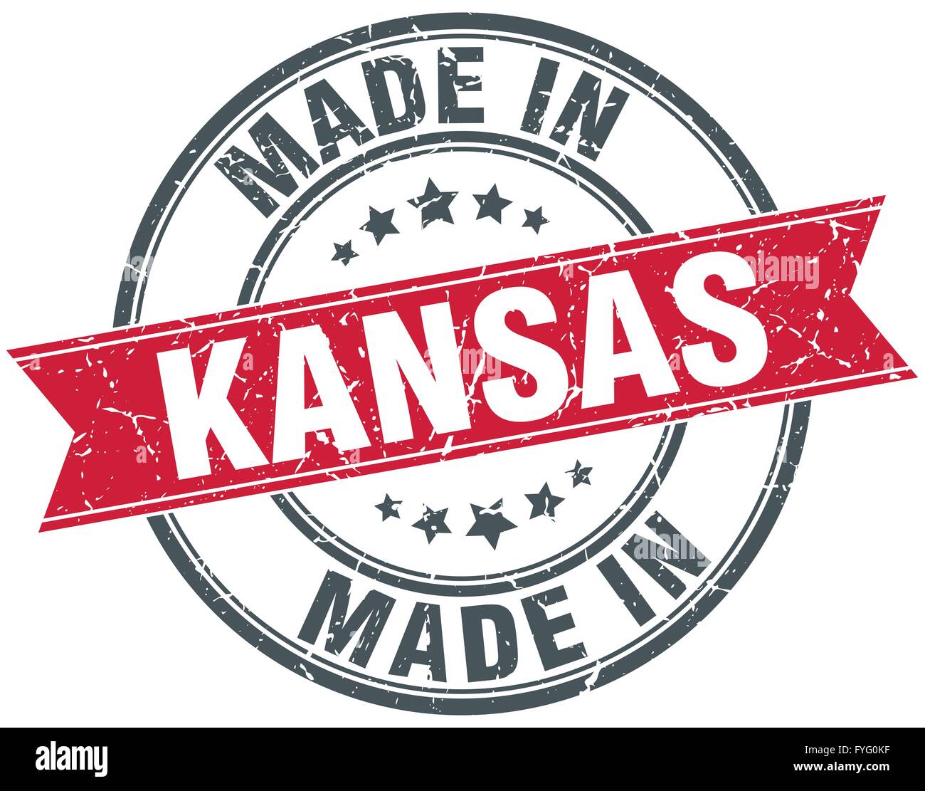 made in Kansas red round vintage stamp Stock Vector Image & Art - Alamy