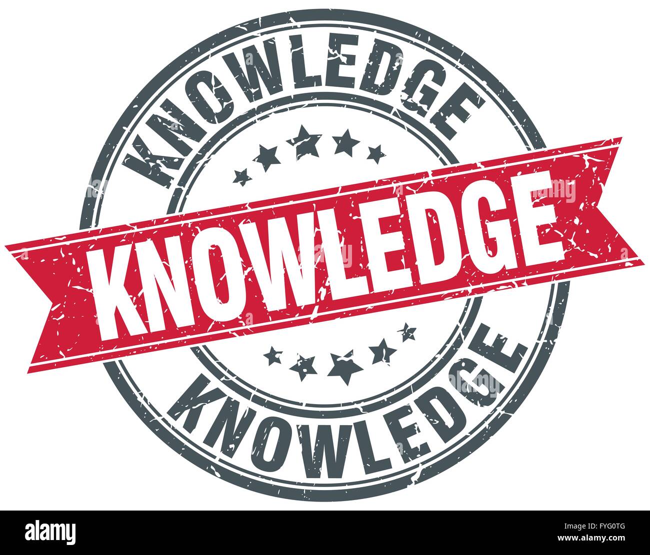 Knowledge red grunge vintage Stock Vector Images - Alamy