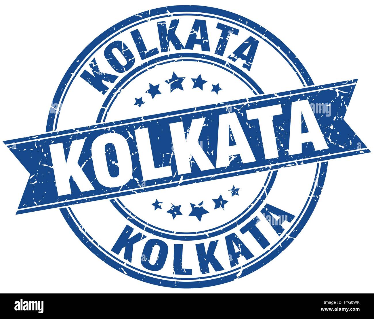 Kolkata blue round grunge vintage ribbon stamp Stock Vector Image & Art ...