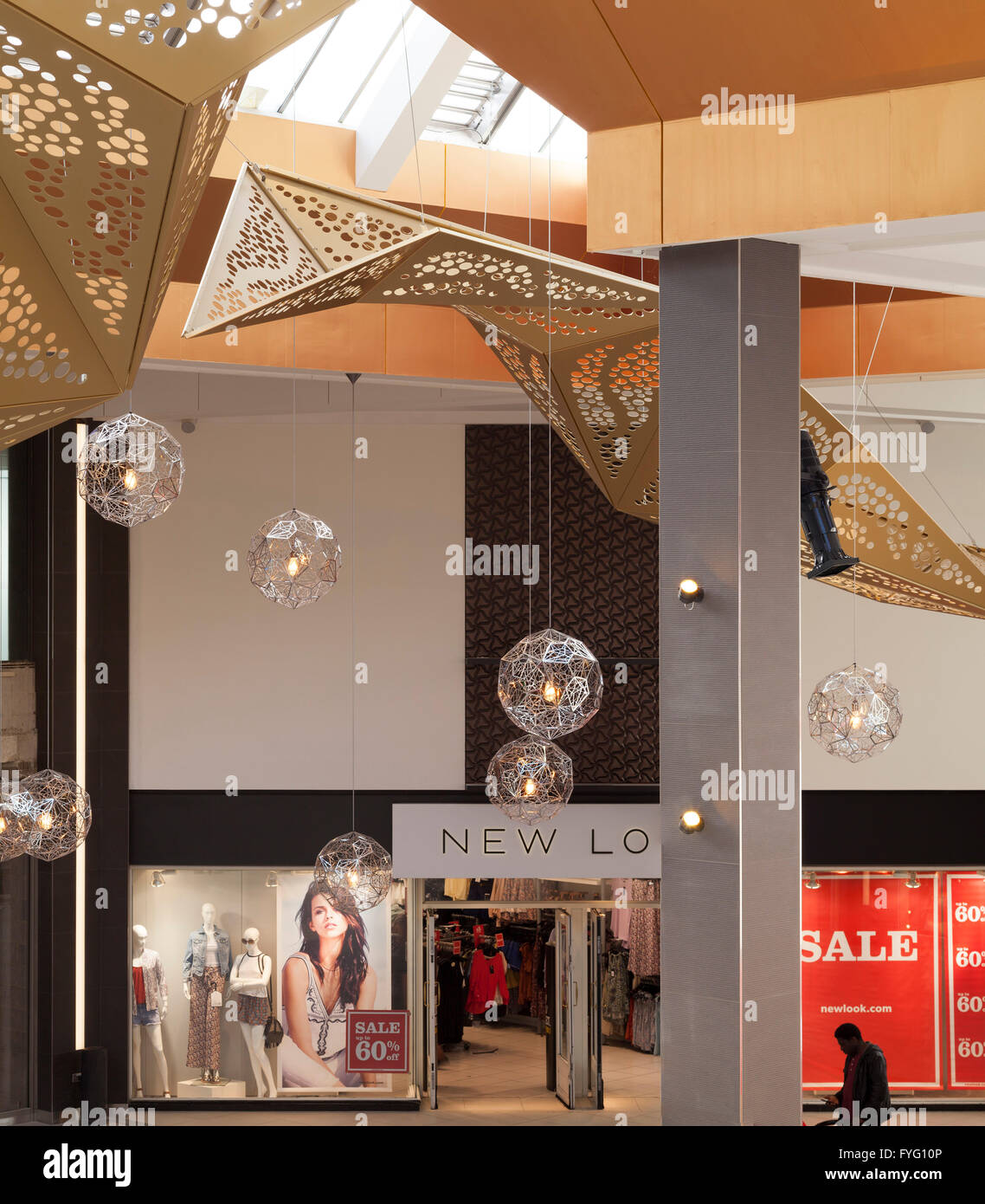 Elevated view of retail unit with light fittings. The Mall Walthamstow ...