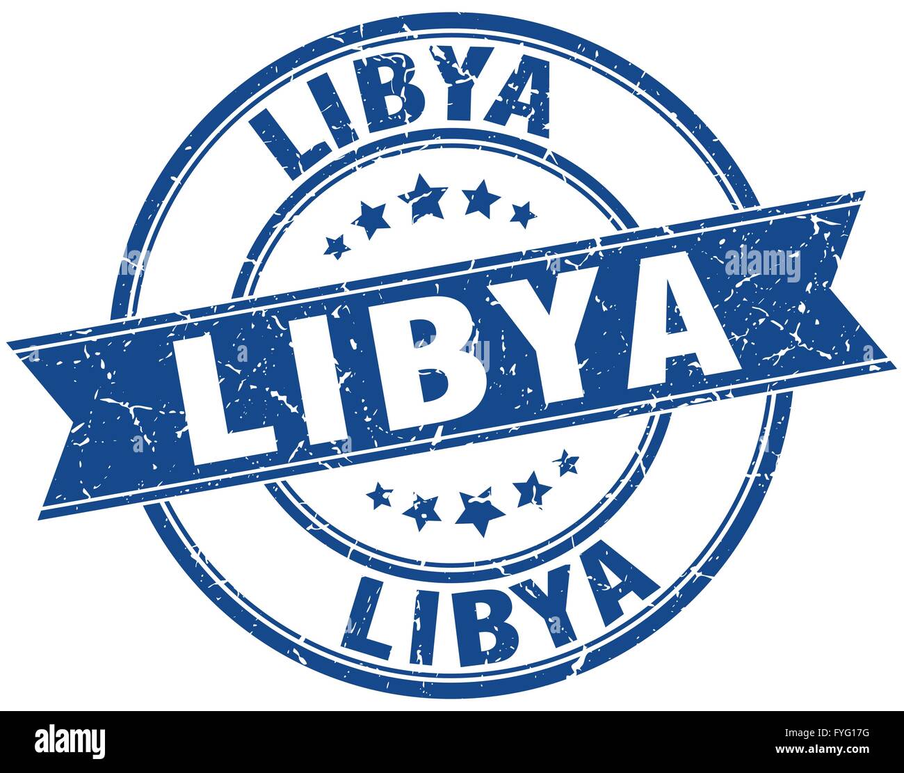 Libya blue round grunge vintage ribbon stamp Stock Vector Image & Art ...