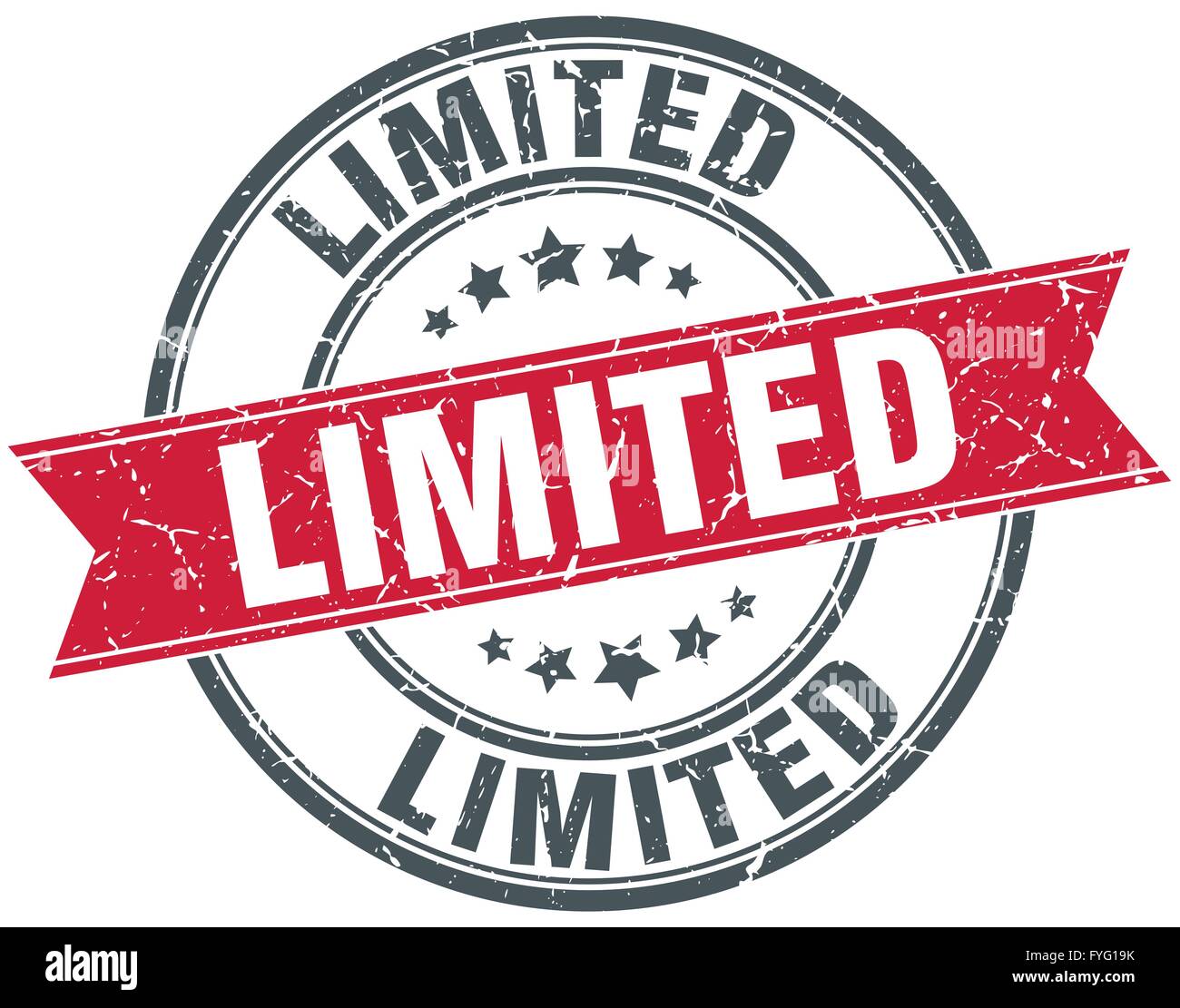 limited red round grunge vintage ribbon stamp Stock Vector Image & Art ...