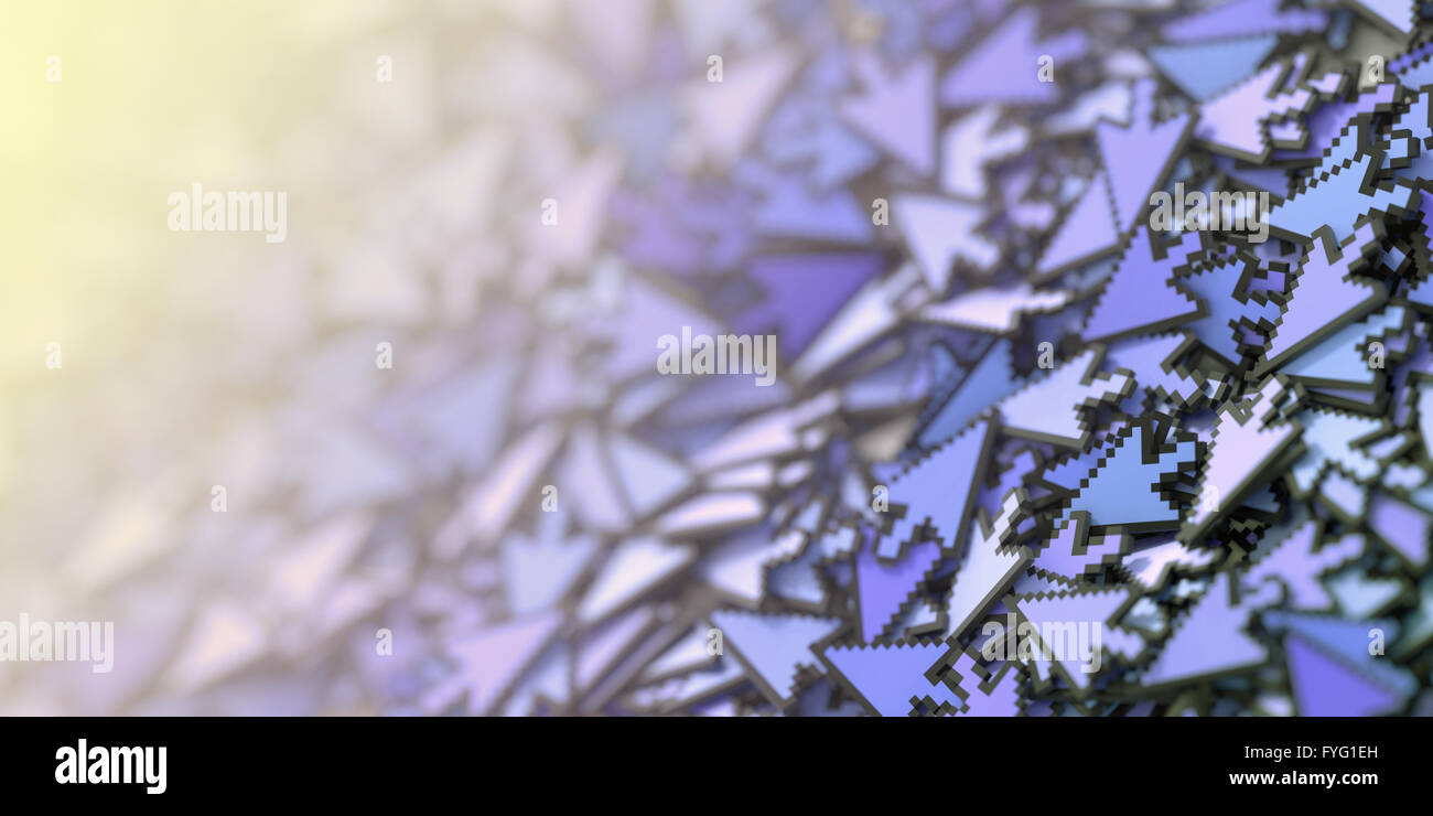 Click cursors background, 3d rendering, technology and media concepts ...