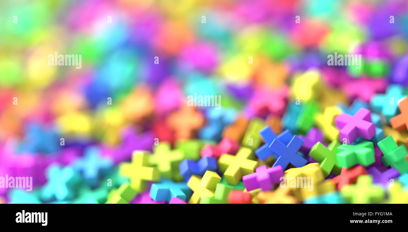 Colored plus symbols digital background, 3d rendering Stock Photo - Alamy