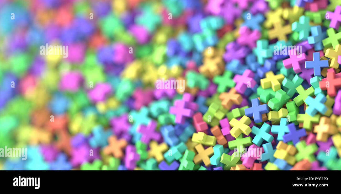 Colored plus symbols digital background, 3d rendering Stock Photo - Alamy
