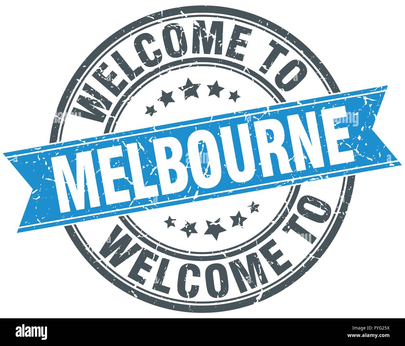 welcome to Melbourne blue round vintage stamp Stock Vector Image & Art ...