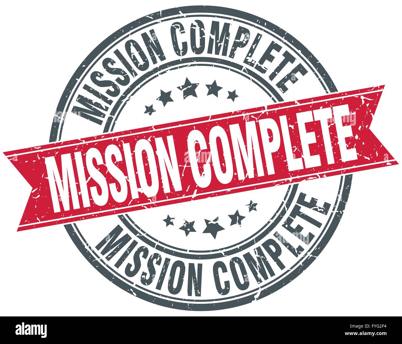 Mission complete red round grunge hi-res stock photography and images ...