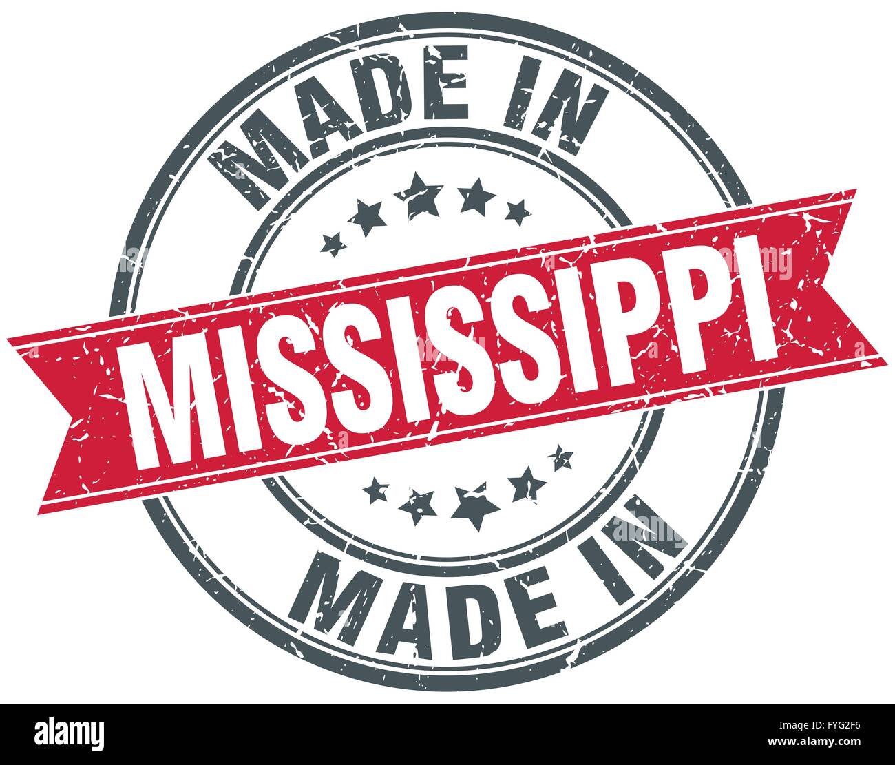 made in Mississippi red round vintage stamp Stock Vector Image & Art ...