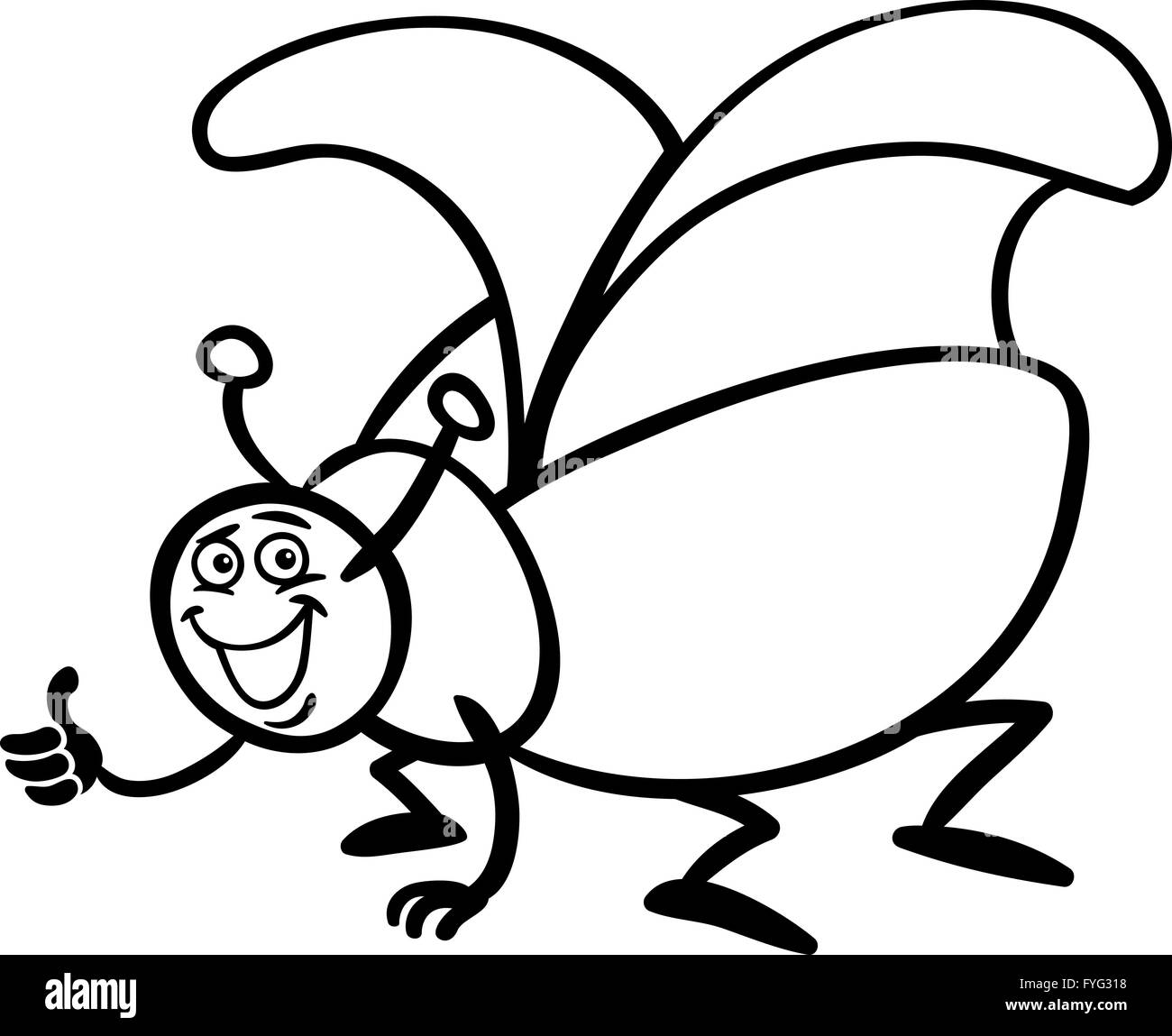 Funny bug happy cartoon Black and White Stock Photos & Images - Alamy
