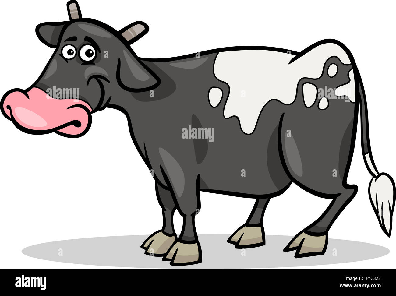 cow farm animal cartoon illustration Stock Photo - Alamy