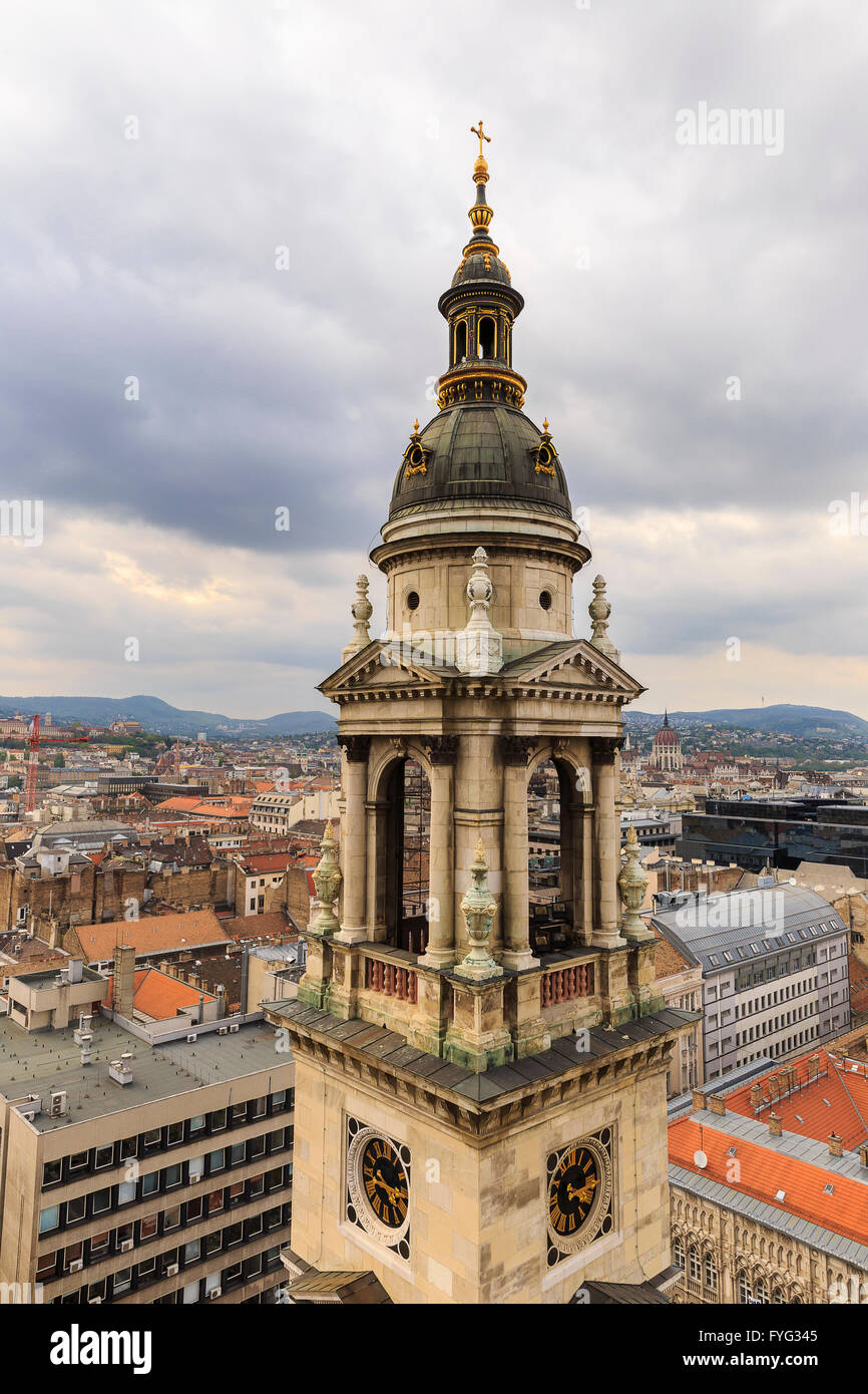 One of the towers of the Basilica of St. Stephen.Budapest Stock Photo ...