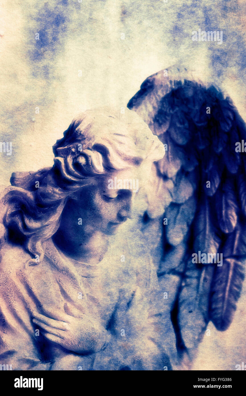 angel statue grunge effect Stock Photo - Alamy