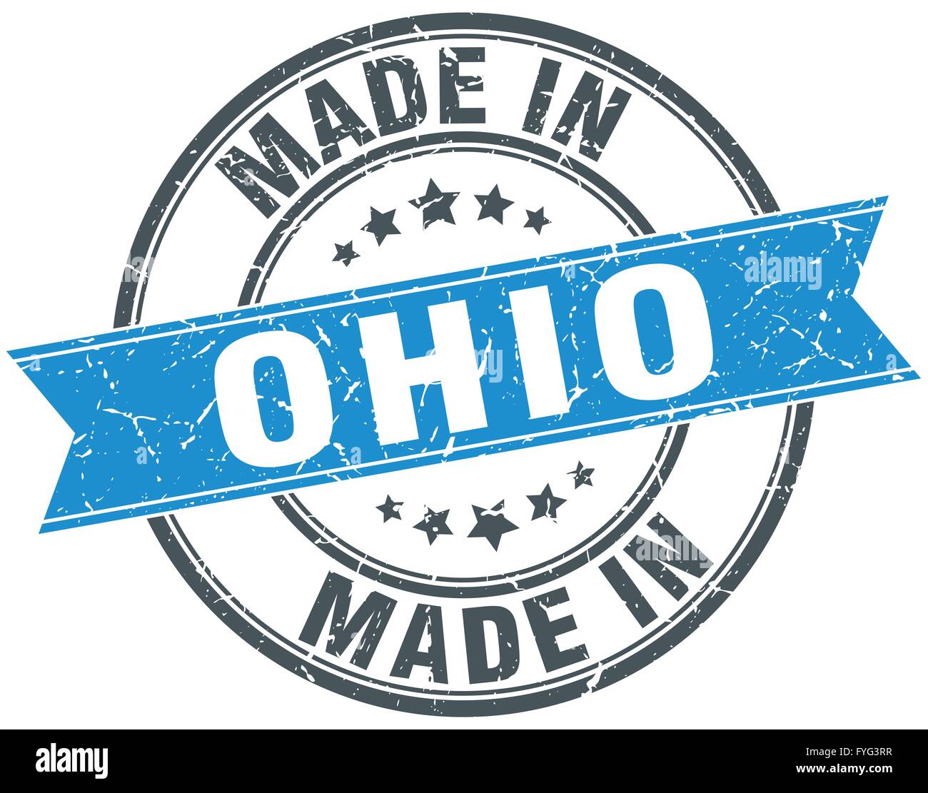 made in Ohio blue round vintage stamp Stock Vector Image & Art - Alamy