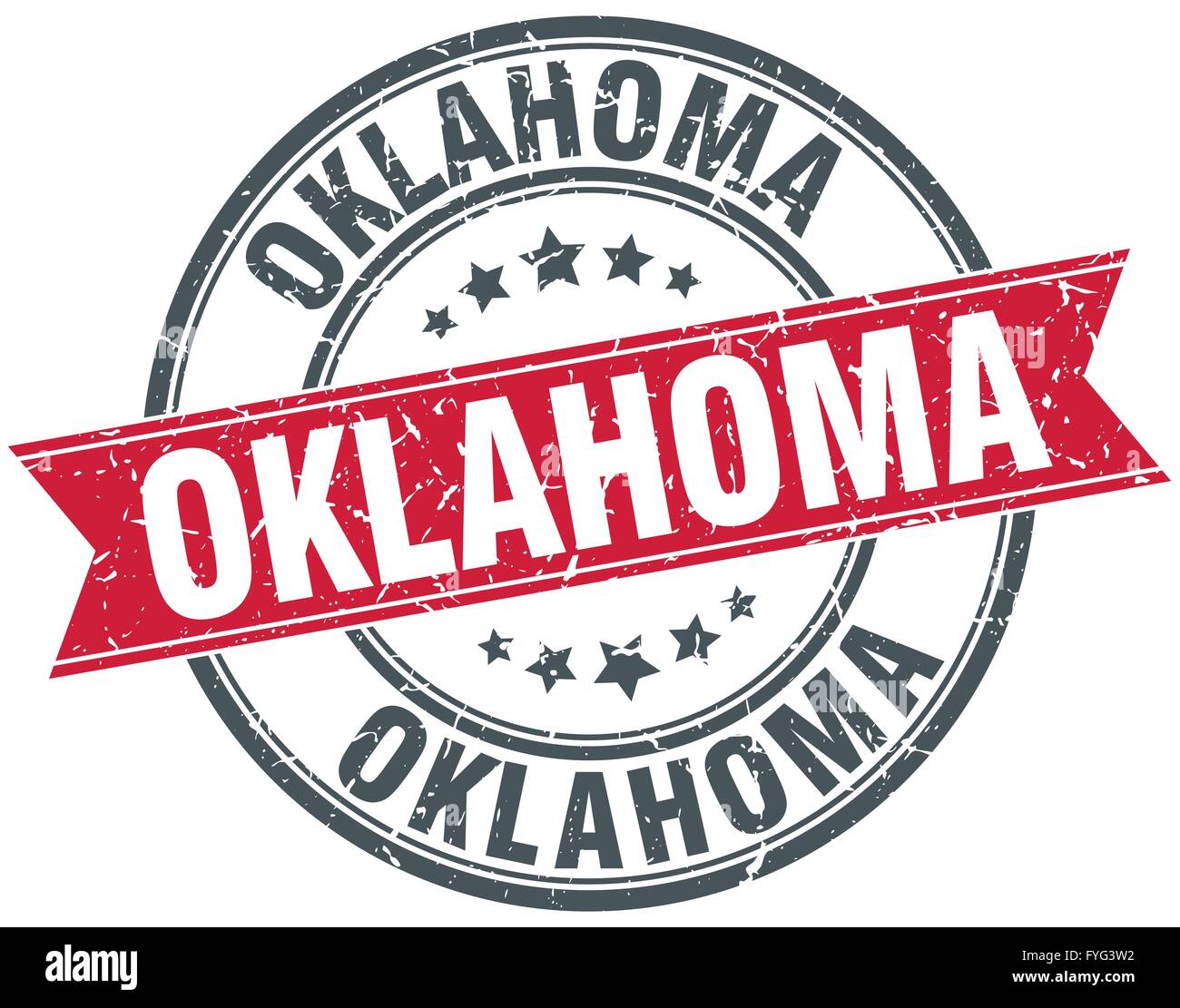 Oklahoma red round grunge vintage ribbon stamp Stock Vector Image & Art ...
